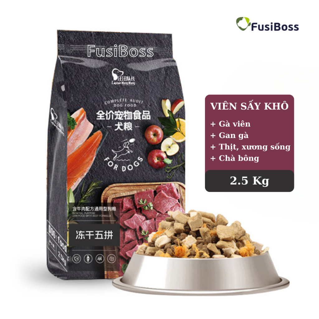 Hạt Thức Ăn CAPTAIN Cho Chó 2.5kg Đa Dạng Vị, Nhiều Thịt Sấy Khô ...