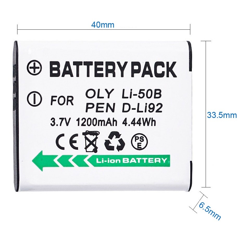 PIN MÁY ẢNH OLYMPUS Li-50B (Li50B), DÙNG CHO PENTAX D-Li92, Li-50B, CASIO CNP-150 VÀ NHIỀU DÒNG ...