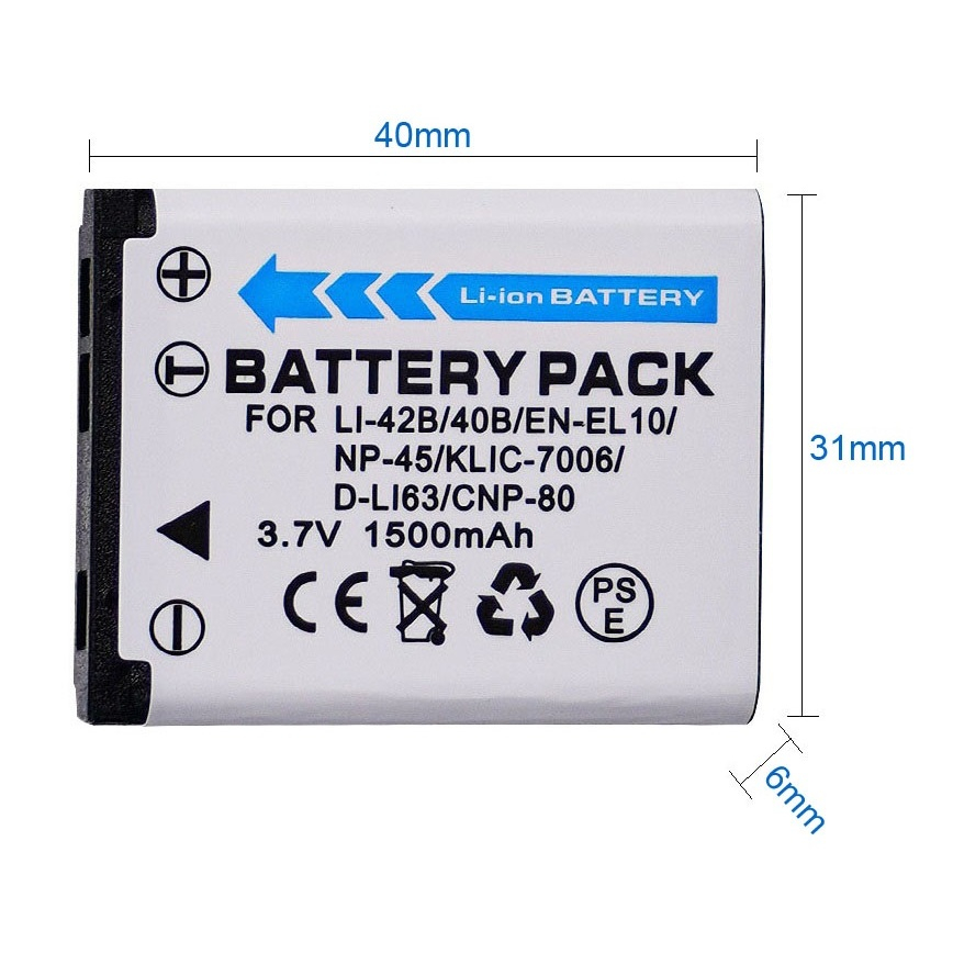 PIN MÁY ẢNH Li-42B, Li-40B, EN-EL10, D-Li63, CNP-80, FNP-45, DÀNH CHO ...