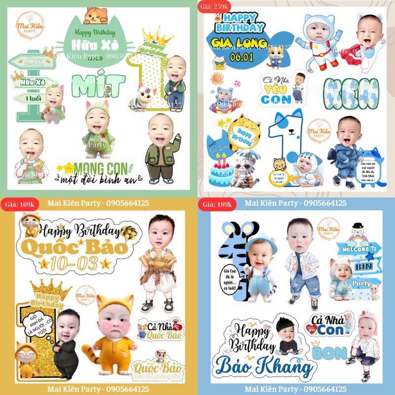 [MỚI NHẤT] Set chibi trang trí sinh nhật cho bé trai bé gái tuổi Mèo ...