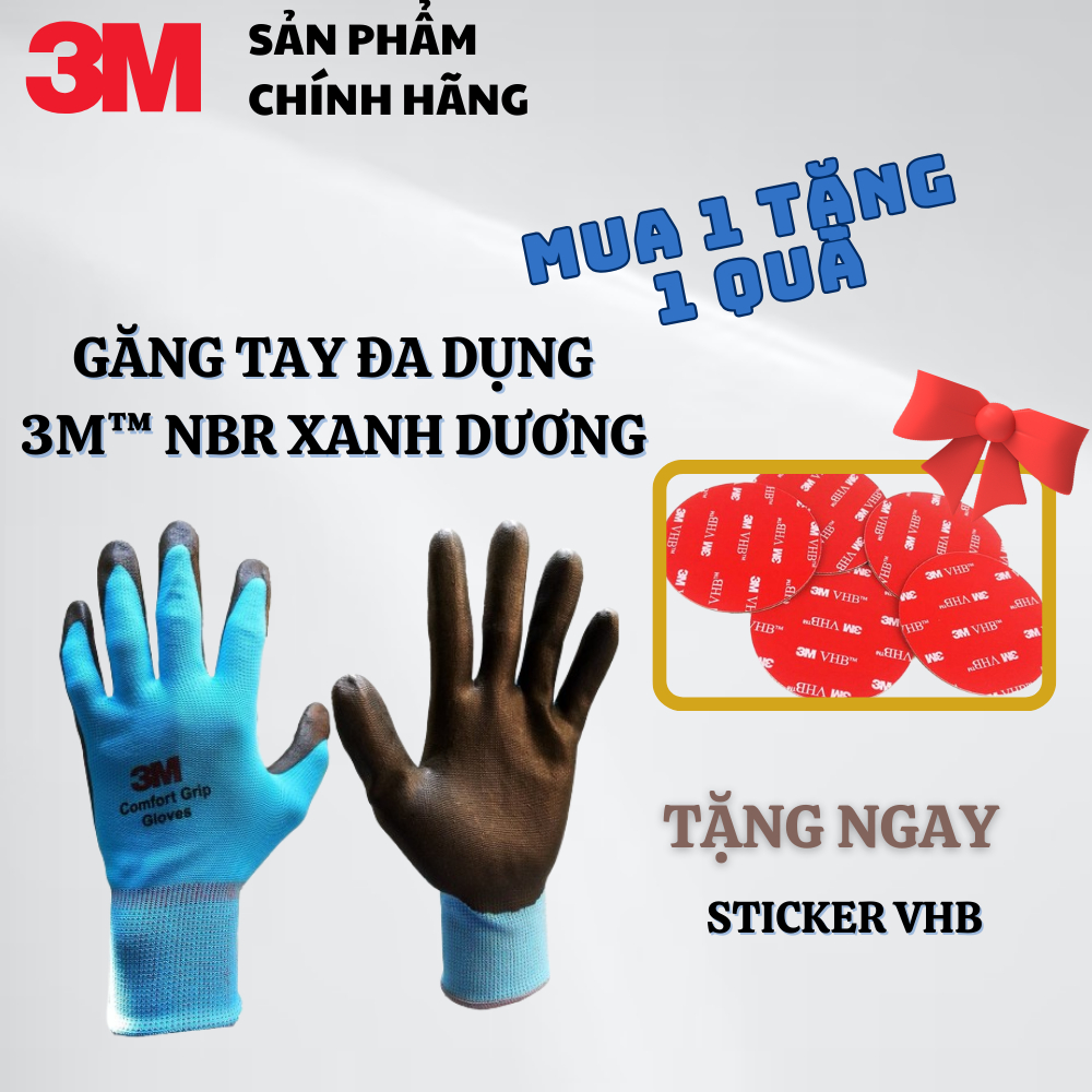 Găng tay đa dụng 3M, NBR (màu cam, xanh dương, xám) | Shopee Việt Nam