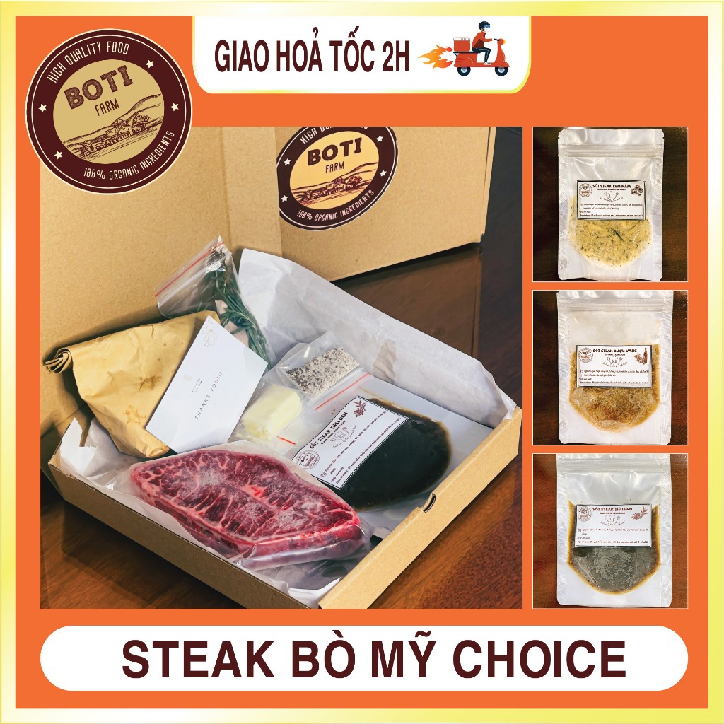 [Hỏa tốc tại HN] Set Steak, Bít Tết Lõi Vai Bò Mỹ Choice (Top Blade ...