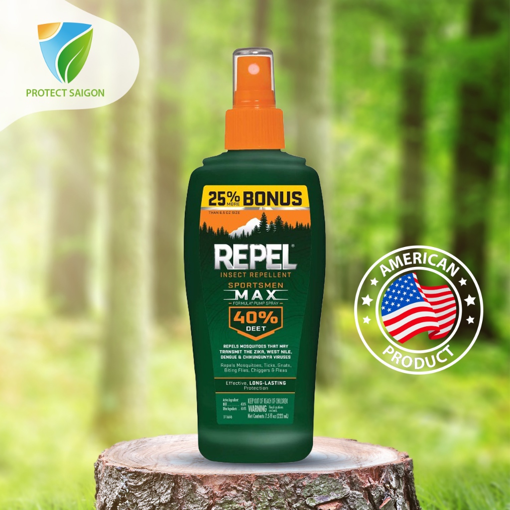Xịt chuyên chống muỗi, chống vắt & ruồi vàng (222ml) Repel 40 - Mỹ ...