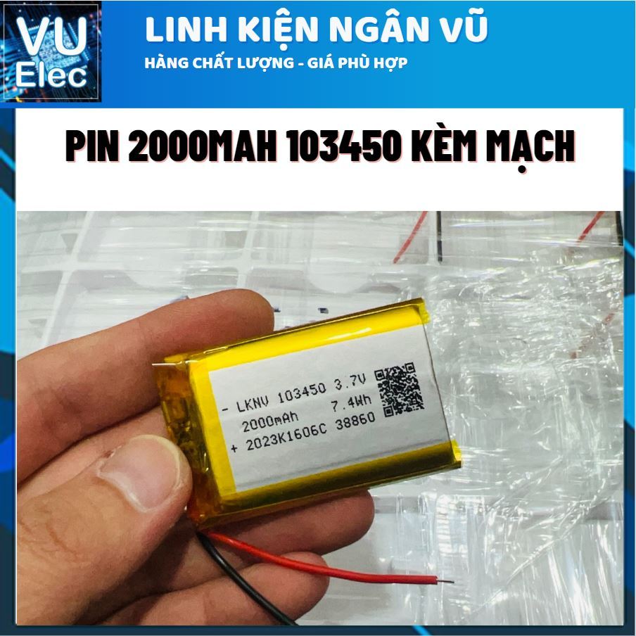 Pin 3.7V 2000mah 103450 có thể sạc | Shopee Việt Nam
