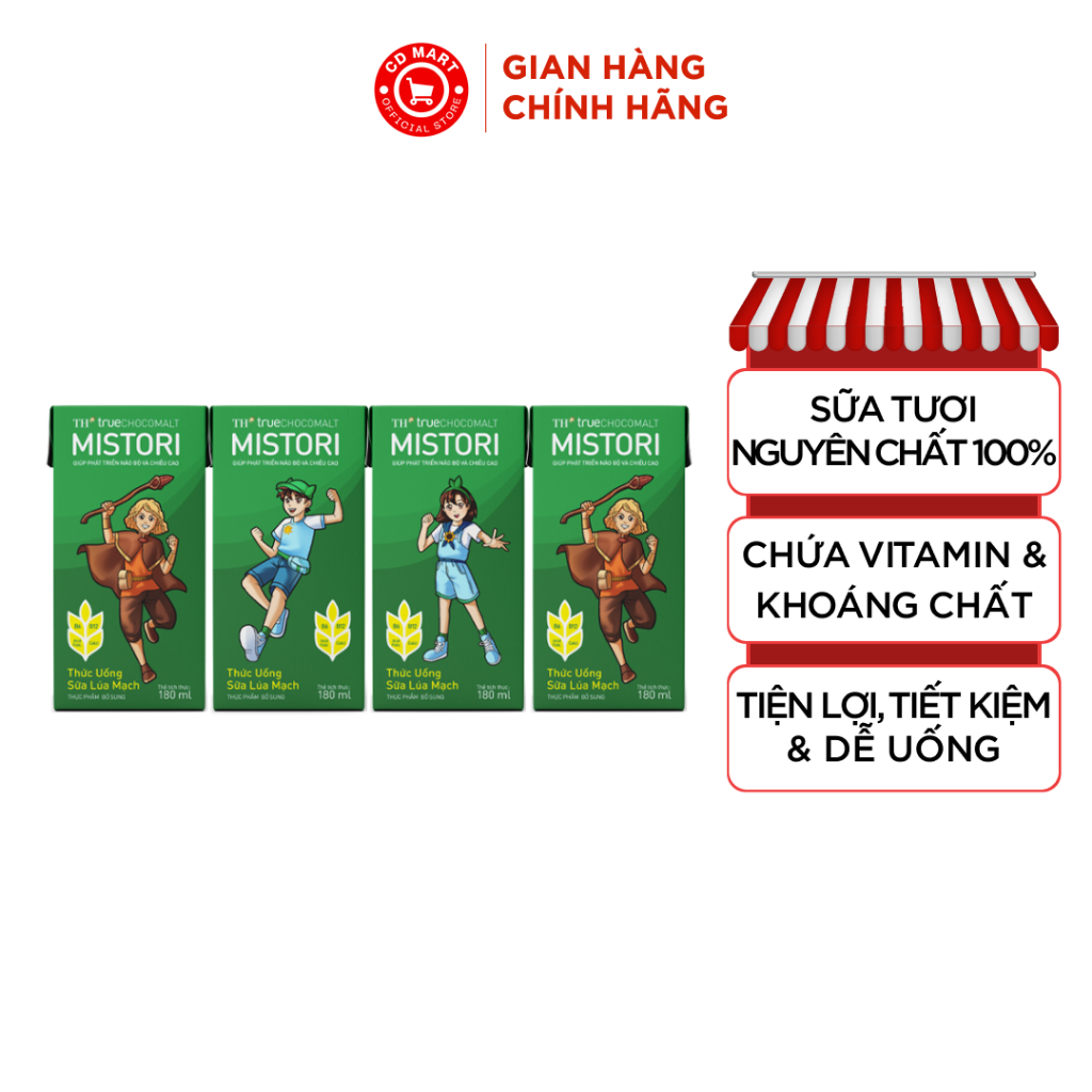 Thức uống Sữa lúa mạch TH true CHOCOMALT MISTORI (110ml/ 180ml ...