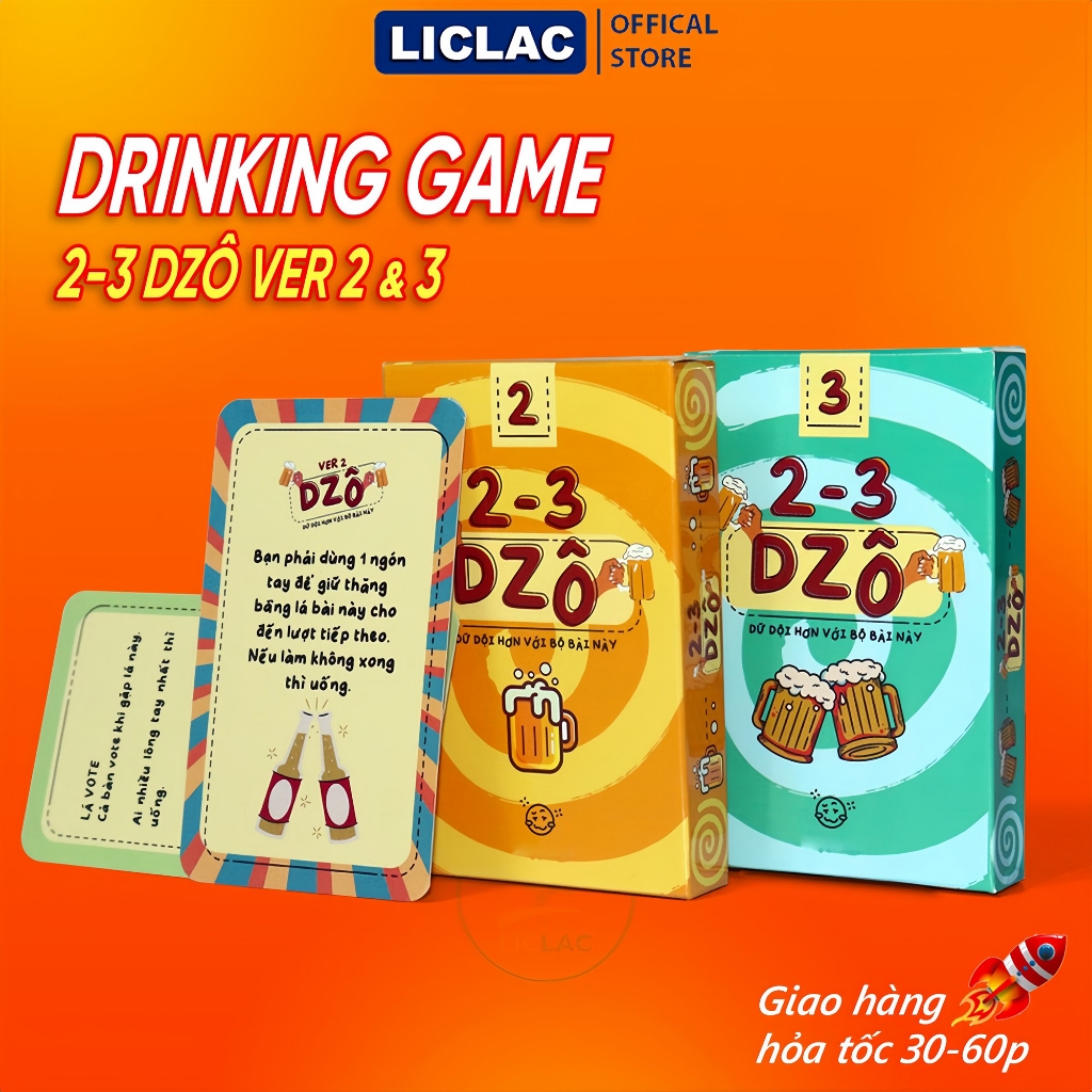Bộ Bài Drinking 2-3 Dzô gồm 35 lá, Bài Nhậu thú vị cho nhóm bạn, Trò ...