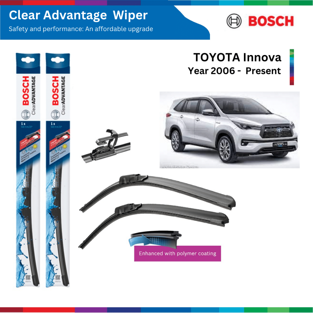 Bộ gạt mưa BOSCH Clear Advantage, xe TOYOTA Innova đời xe 2006 đến nay ...