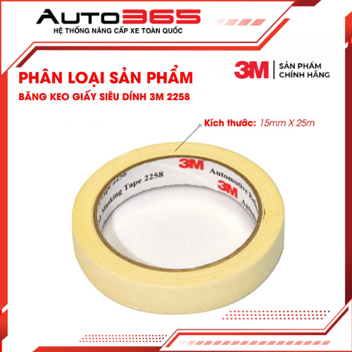 Băng keo giấy 3M 2258 Masking Tape chính hãng siêu dính kích thước ...