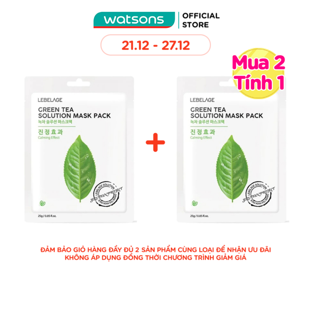 Mặt Nạ Lebelage Green Tea Solution Mask Pack Calming Effect Chiết Xuất ...