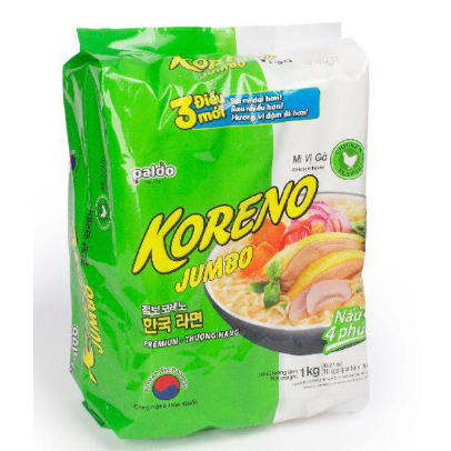 Mì Koreno Jumbo Hàn Quốc 1kg ( 10 gói 100g ) các vị, mì sợi dai, mì xào ...