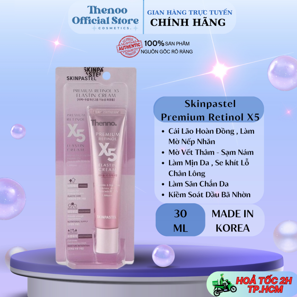 [CHÍNH HÃNG] Kem Dưỡng Trắng Da Chống Lão Hóa Skinpastel Premium Retinol X5 Elastin Cream 30ml ...