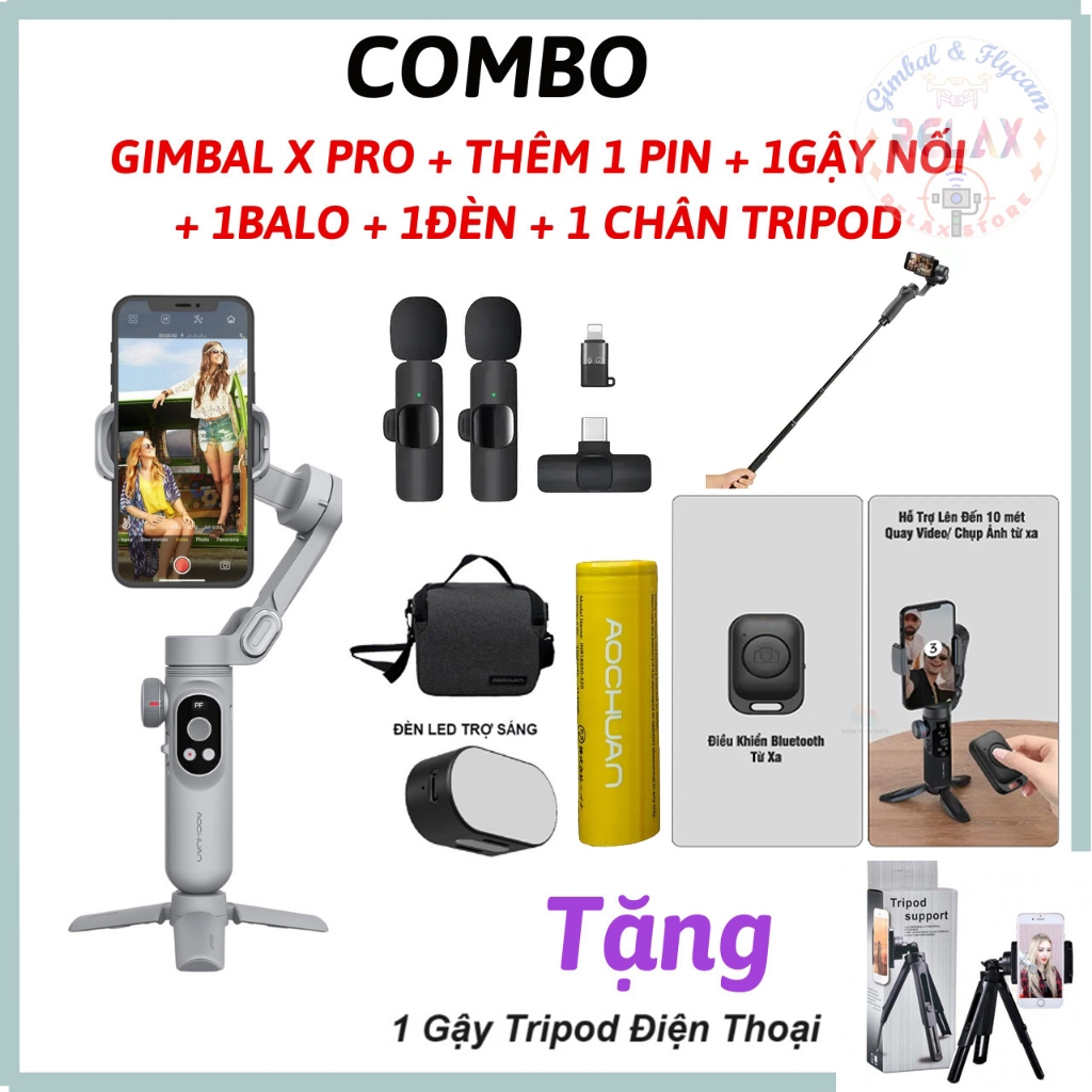 Gimbal Smart X Pro, Gimbal Chống rung điện thoại, Gậy chống rung dành ...