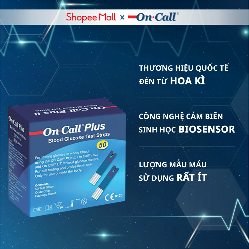 Hộp 25/50 Que Thử Đường Huyết On Call Plus Dùng Cho Máy On Call Plus ...