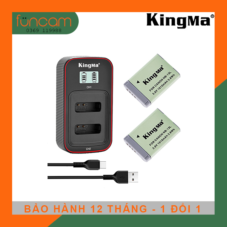 Bộ 2 Pin + Sạc Đôi NB-13L Cho Canon G5X, G7X, G7X2, G7X3, G9X, G7C Mark ...