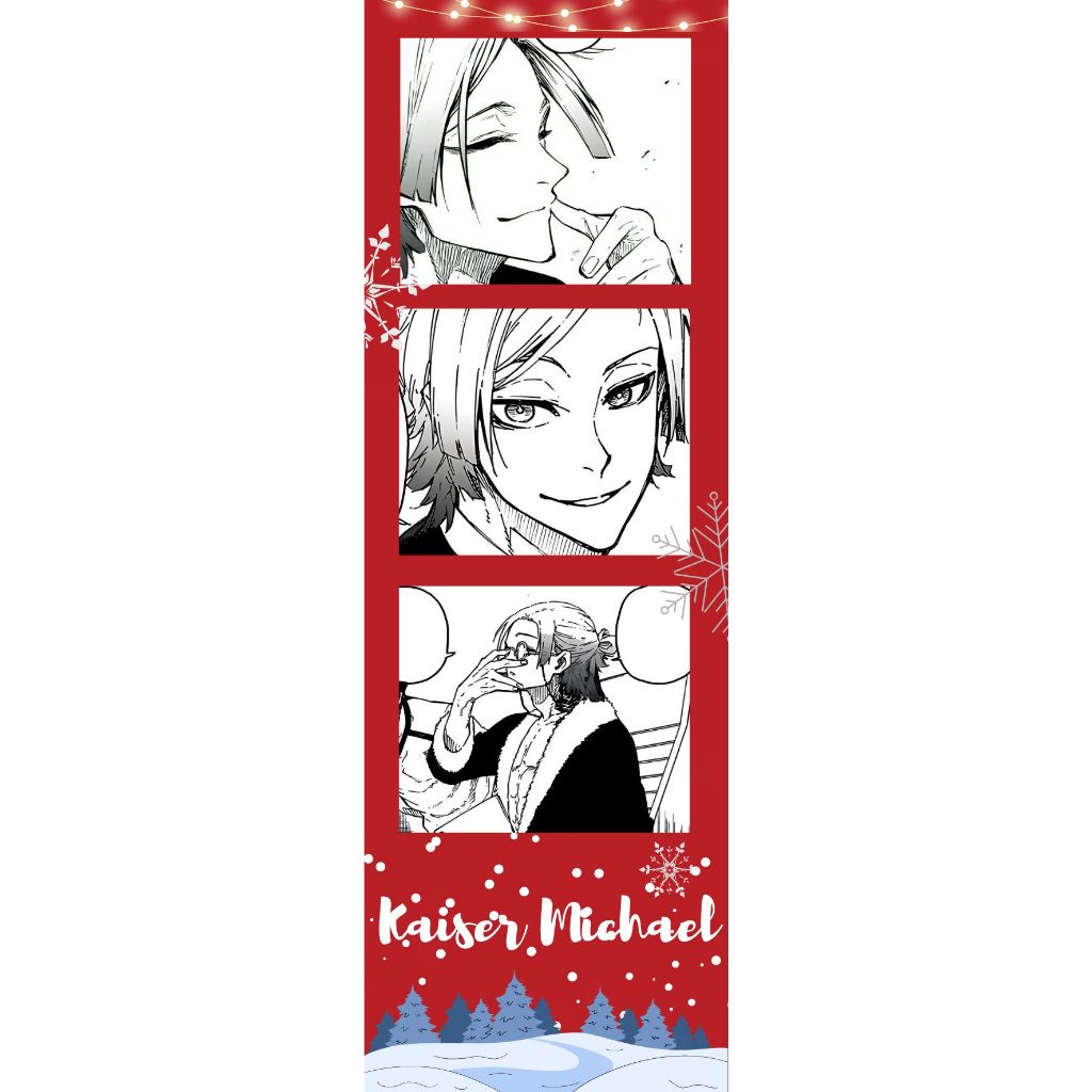Photostrip 5x15cm Anime Blue Lock giáng sinh ,noel char Kaiser, Rin ...