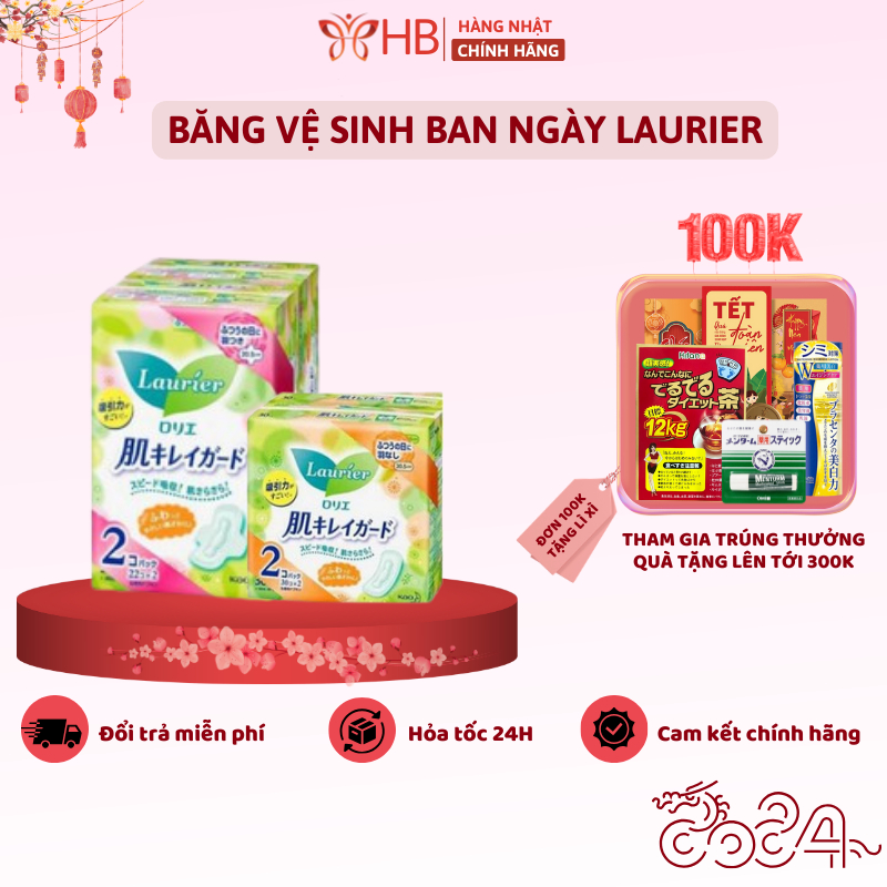 Băng vệ sinh laurier nhật bản, bvs laurier ban ngày, ban đêm, hàng ngày ...