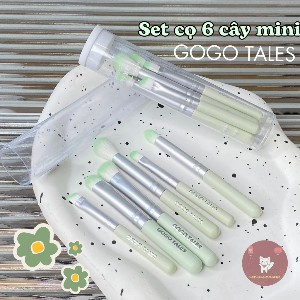 [GOGO TALES] Set cọ trang điểm mắt 6 cây mini GOGO TALES kèm hộp đựng ...