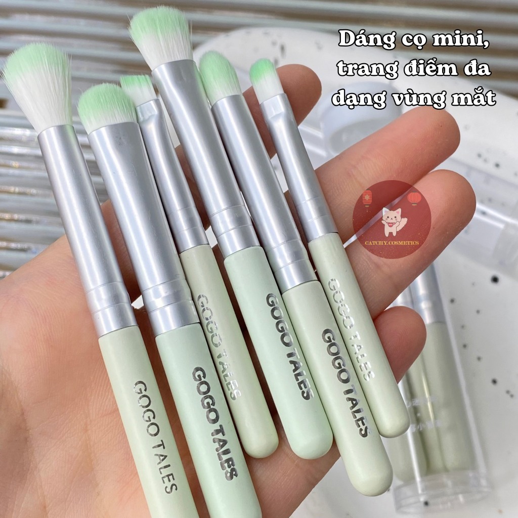 [GOGO TALES] Set cọ trang điểm mắt 6 cây mini GOGO TALES kèm hộp đựng ...