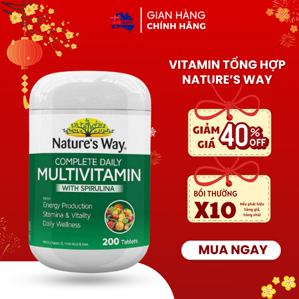 Vitamin tổng hợp Nature’s Way complete daily multivitamin, Úc (200 Viên ...