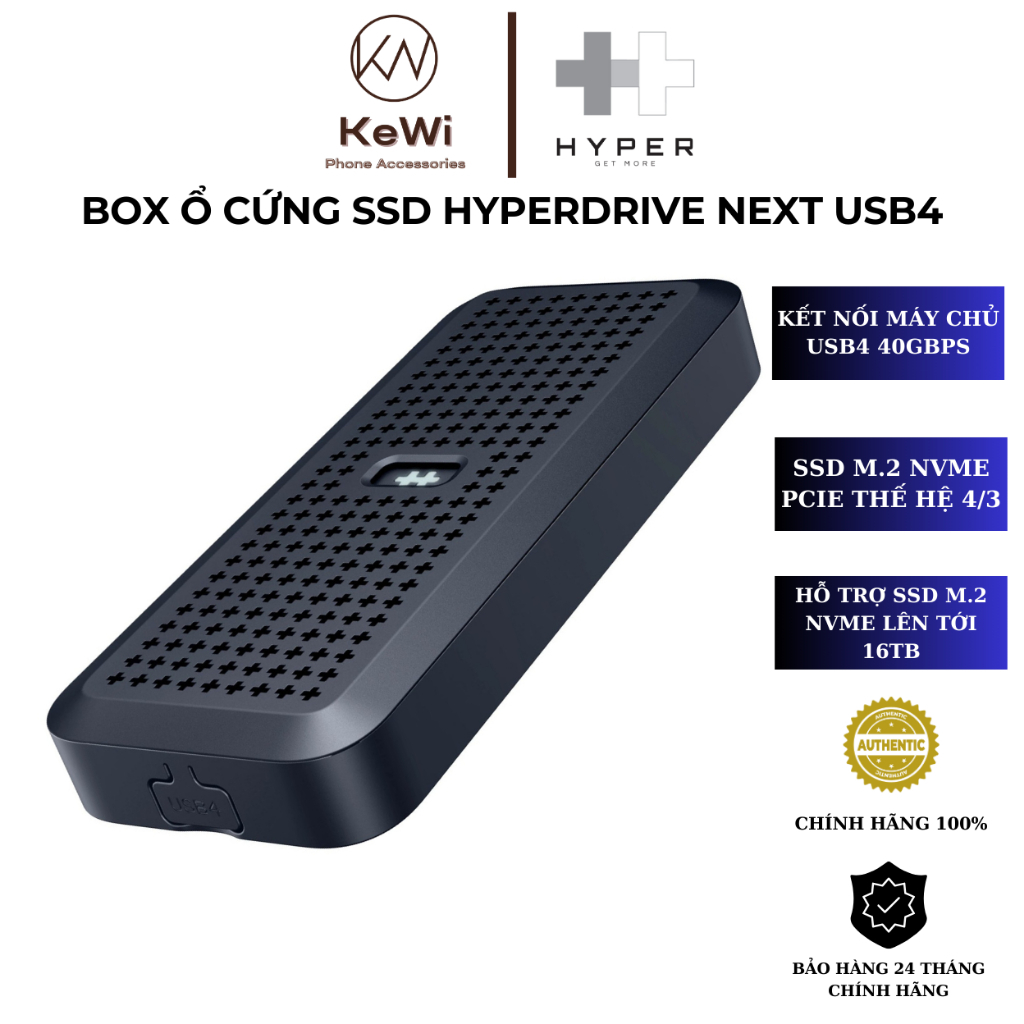 Box Ổ Cứng SSD Di Động HyperDrive Next USB4 NVME SSD ENCLOSURE, Kèm Dây ...