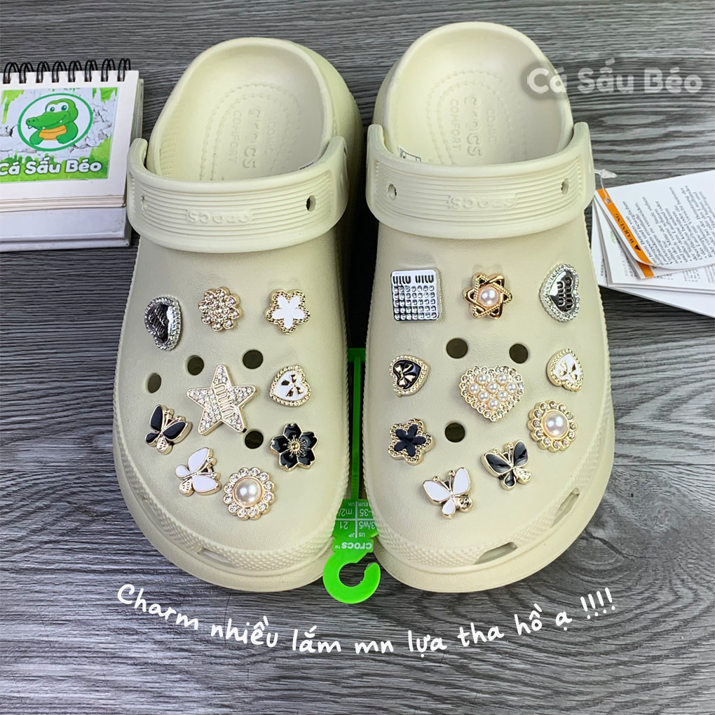 combo 5/10/20 charms nhựa lấp lánh giả kim loại bling bling | Shopee ...