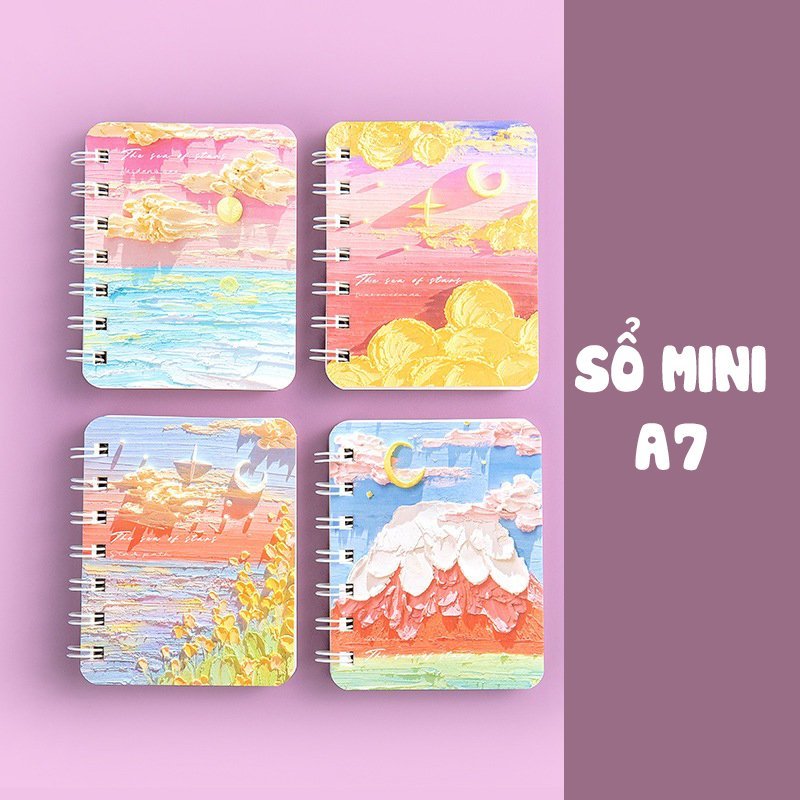 Số tay mini note book dễ thương size A7 Sổ tay ghi chép lò xo mini nhỏ ...