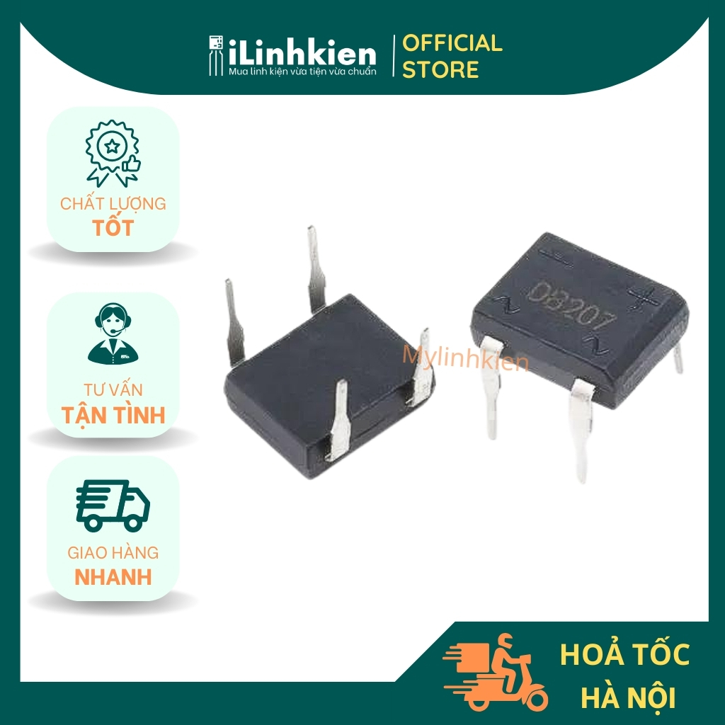 DB207 Diode cầu 2A 1000V DIP-4 chính hãng | Shopee Việt Nam