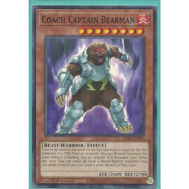 [NTYC] Thẻ bài Yugioh Tiếng Anh - TCG- SR14-EN010 Coach Captain Bearman – Common | Shopee Việt Nam