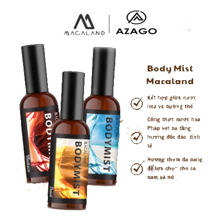 Body Mist xịt thơm toàn thân MACALAND hương thơm nước hoa kết hợp dưỡng ...