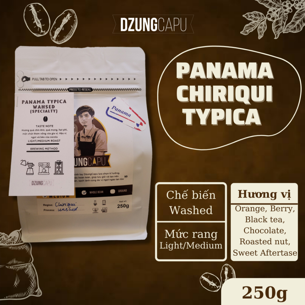 Cà phê Panama Chiriqui - Typica - gói 250g - DzungCapu Specialty Coffee | Shopee Việt Nam