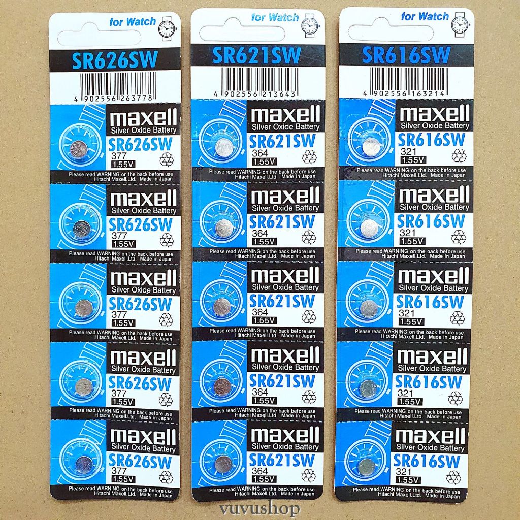 Pin đồng hồ Maxell Chính hãng Nhật Bản SR626 SR621 SR616 | Shopee Việt Nam