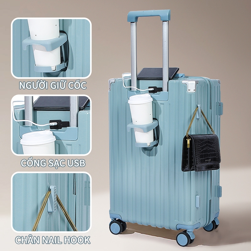 Vali SUNNY SV15 - Vali du lịch, vali khóa kéo thời trang nhựa PC + ABS ...