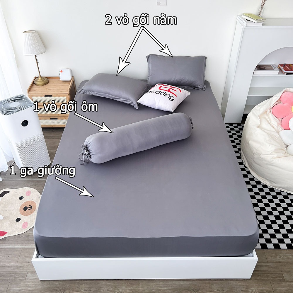 Bộ ga giường thun lạnh 4 món kèm vỏ ôm hàn quốc REE Bedding TL253 đủ ...
