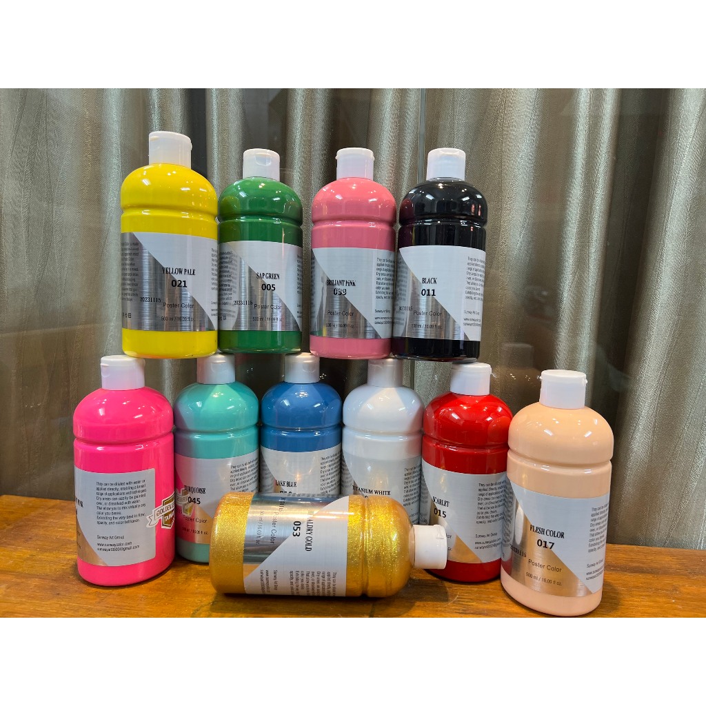 Màu poster , gouache , màu bột sunway 500ml - tô tượng pha sẵn | Shopee ...