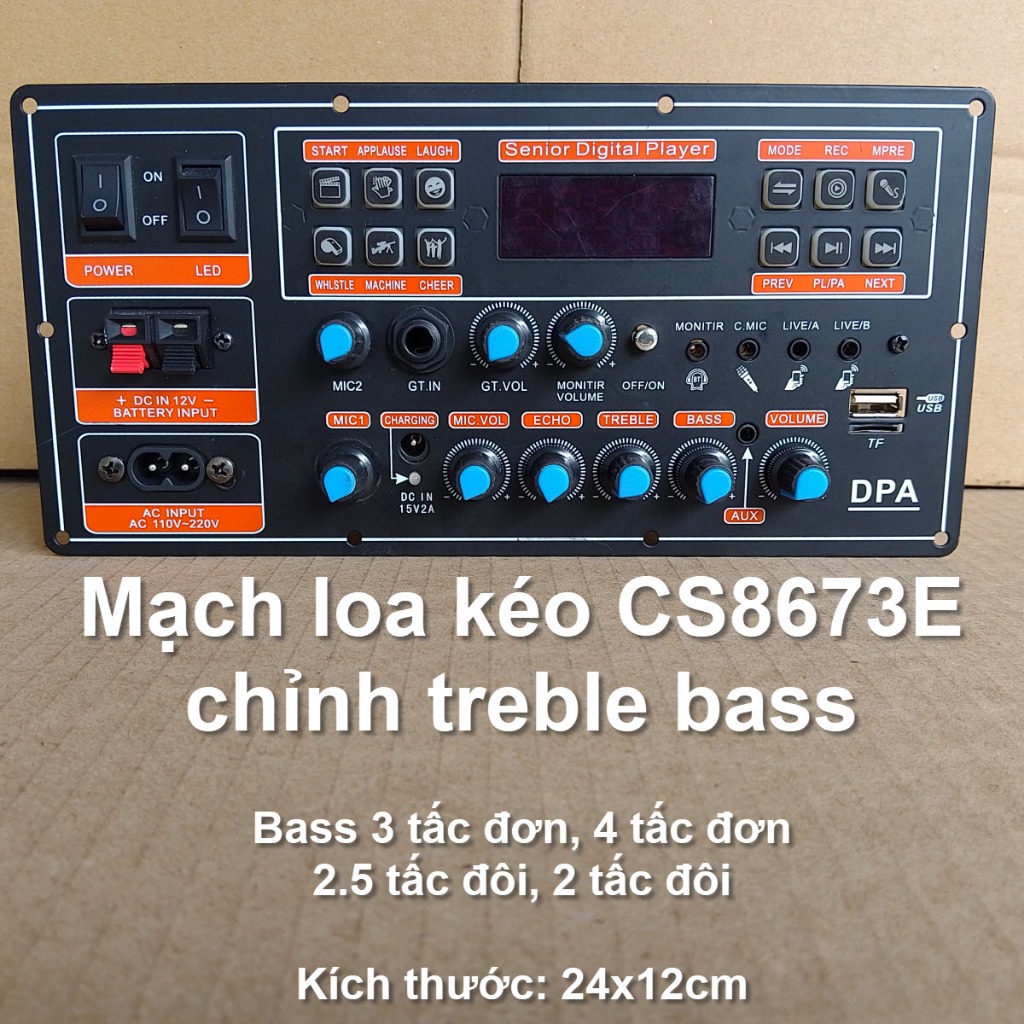 Mạch loa kéo LIVESTREAM DSP lập trình chống hú IC CS8673E 130W có nguồn ...