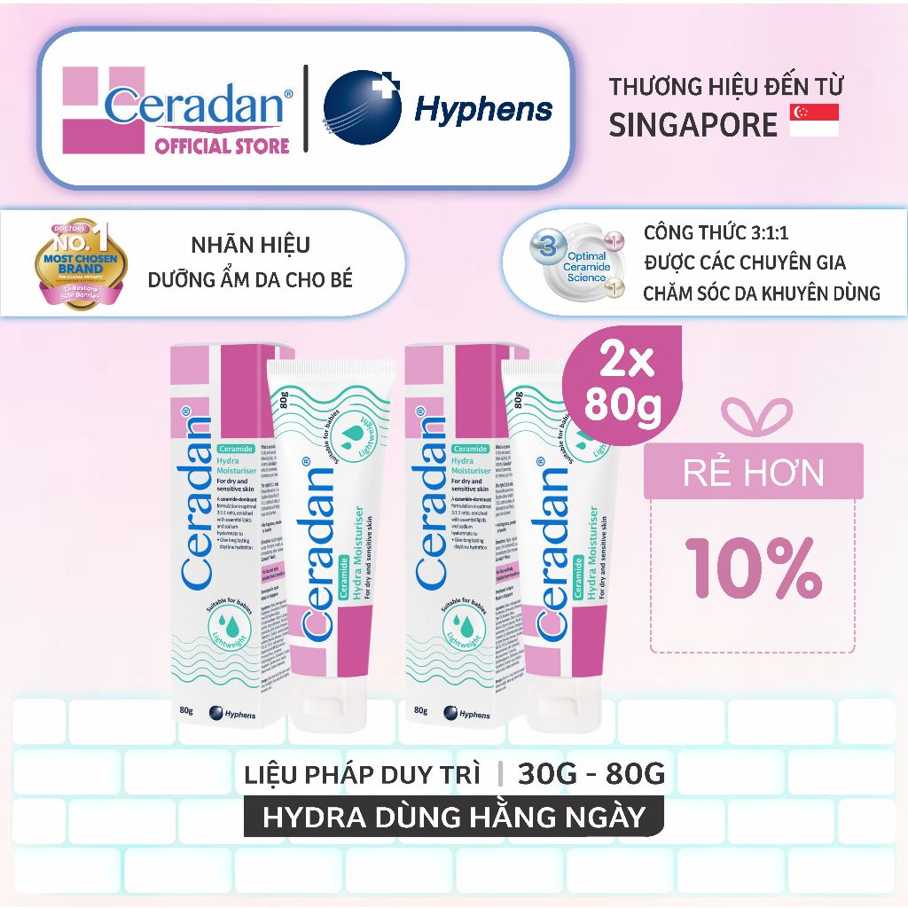 [Combo 2 Sp] Ceradan® Hydra Moisturiser (Kết cấu nhẹ, Công thức 3:1:1 ...