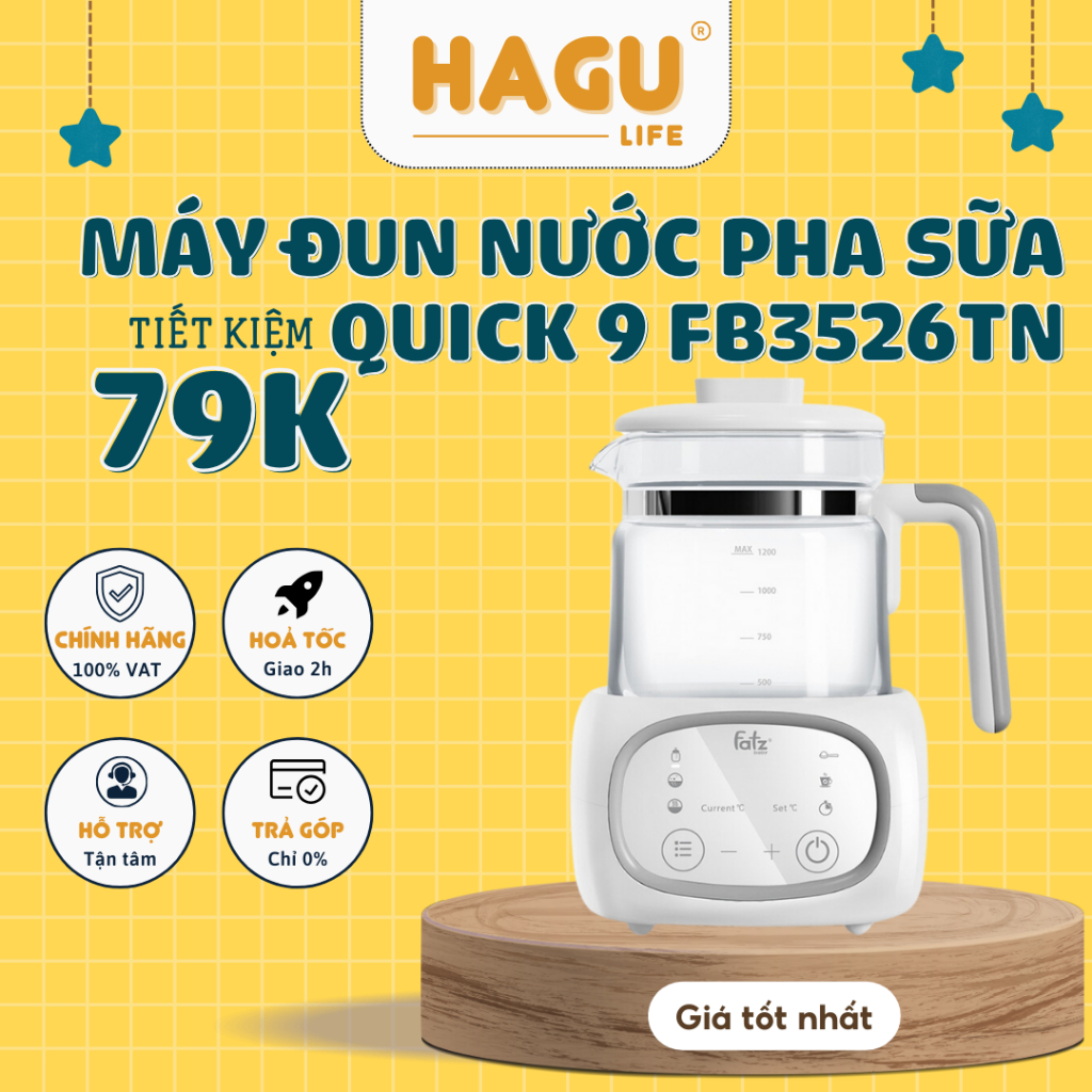 MÁY ĐUN NƯỚC VÀ HÂM NƯỚC PHA SỮA ĐIỆN TỬ FATZ BABY QUICK 9 FB3526TN ...