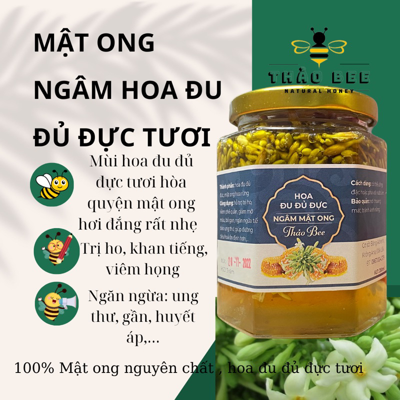 Mật ong ngâm hoa đu đủ đực 500ml-1000ml | Shopee Việt Nam
