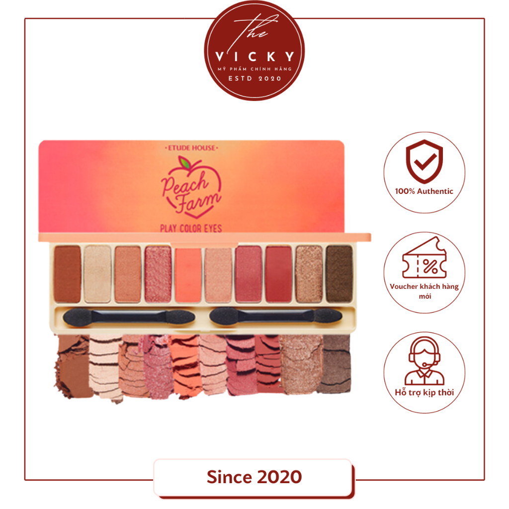 BẢNG MẮT BAKEHOUSE ETUDE HOUSE PLAY COLOR EYES PEACH FARM 10 ô x 10g - The Vicky Store | Shopee ...
