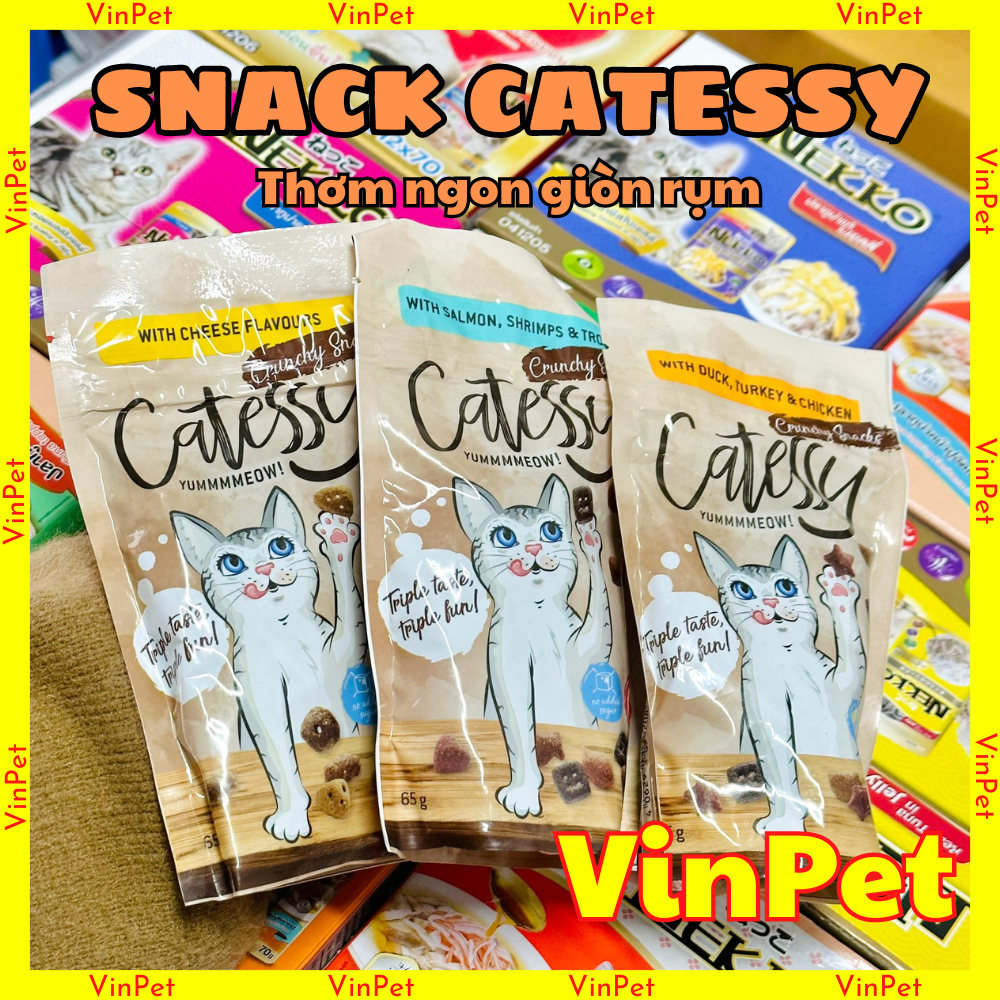 BÁNH THƯỞNG NHÂN KEM CHO MÈO CATESSY 65G 3 VỊ NHẬP ĐỨC | Shopee Việt Nam