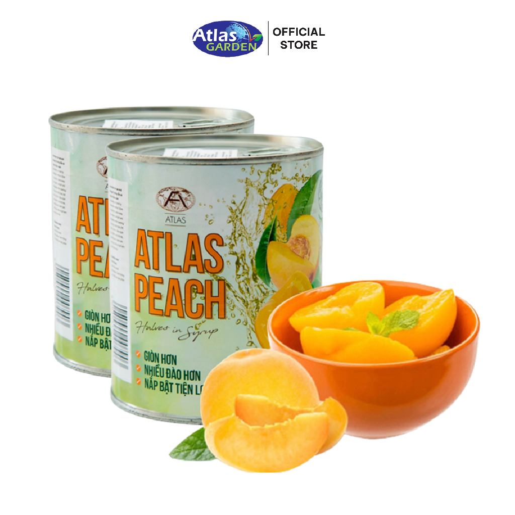 Đào Ngâm Đóng Hộp Xuất Xứ Nam Phi 825g - ĐÀO ĐÓNG HỘP ATLAS PEACHES IN ...