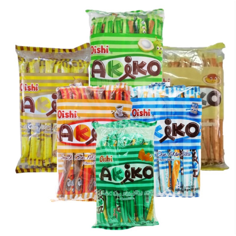 bánh que akiko oishi, snack que nhân các vị (bịch 20 que) | Shopee Việt Nam