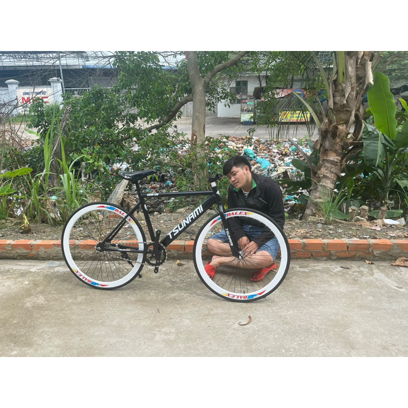 Xe Đạp Fixed Gear & Single Speed, Đen Bóng - Vành 4 Phân Trắng ( KÈM ...