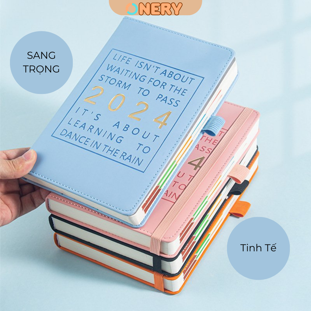 Sổ tay kế hoạch 2024 da PU kế hoạch cho cả 1 năm ONERY | Shopee Việt Nam