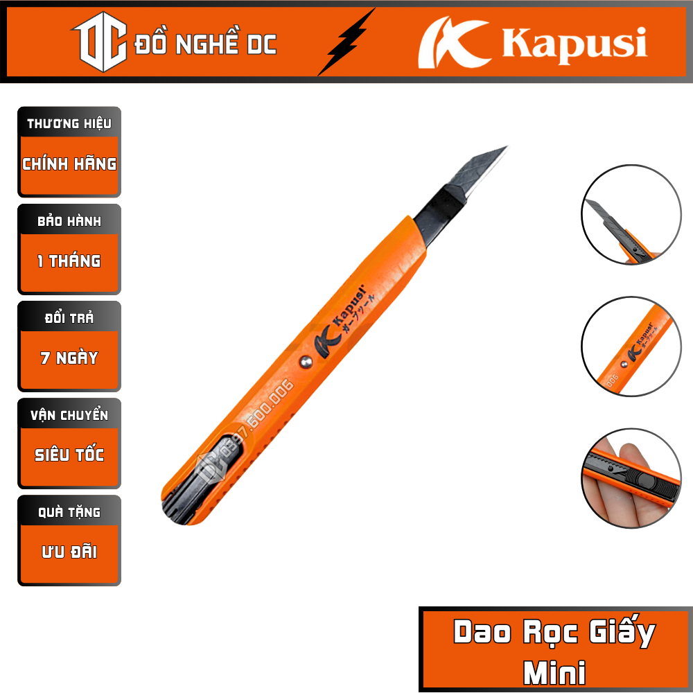 Dao Rọc Giấy Mini, Dao Trổ Rọc Giấy Thẳng, Dao Cắt Decal K-8741 Kapusi ...