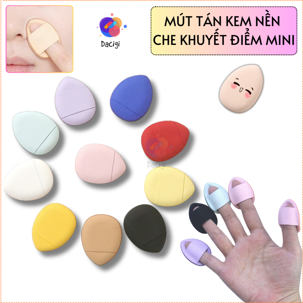 Mút tán kem nền mini, bông mút che khuyết điểm có thể sử dụng khi ướt ...