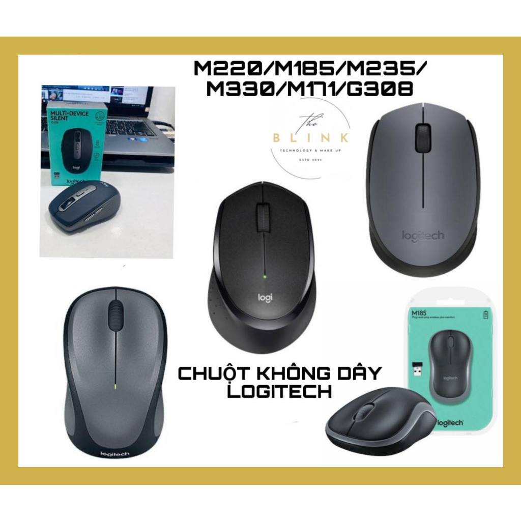 Chuột Không Dây LOGITECH M220/M185/M187/M235/M330/M171/G308, Hàng Nhập Khẩu, Bảo Hành 12 Tháng ...