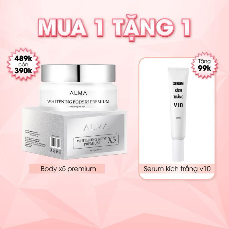 BODY X5 PREMIUM ALMA (Tặng kích trắng V10 99K) | Shopee Việt Nam