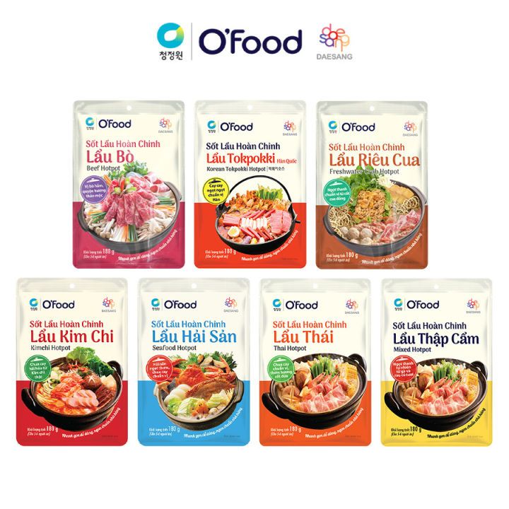 Sốt lẩu hoàn chỉnh O'food gói 180g, có 7 vị | Shopee Việt Nam