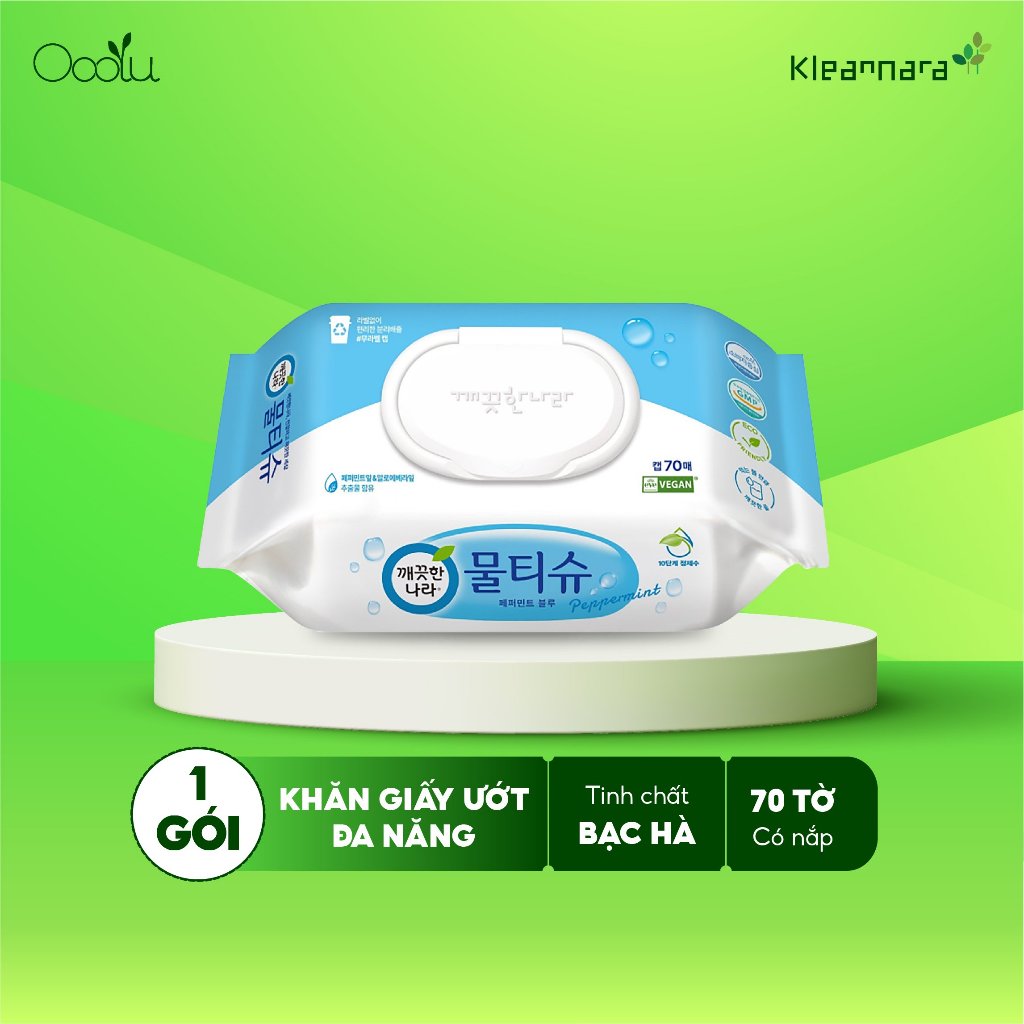Khăn ướt đa năng Kleannara tinh chất bạc hà 70 tờ/30 tờ/10 tờ | Shopee ...
